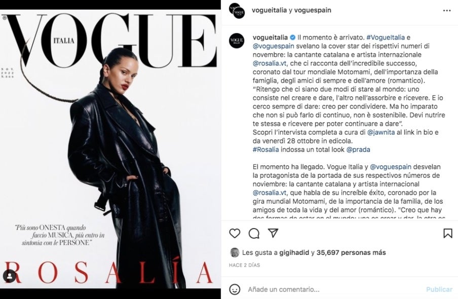 Rosalía, sincera sobre la relació amb Rauw: “Compromís i amor romàntic”